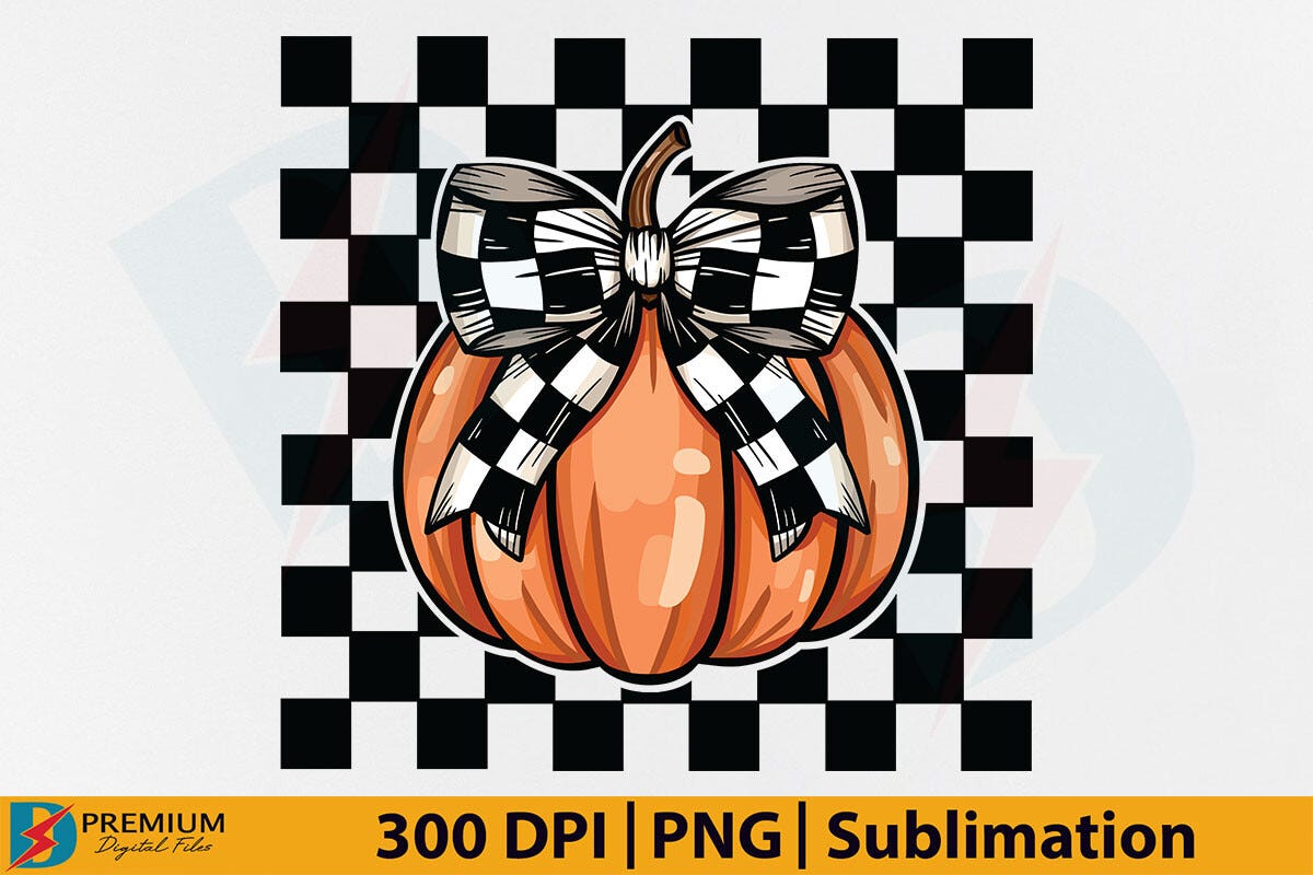 Pumpkin Checkered PNG, Coquette Bow Fall Free | by Urbanelegance | Jul ...