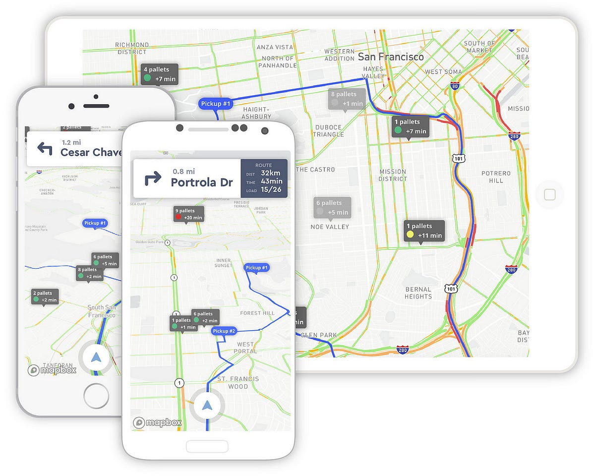 Interactive route planner for fleet management | by Mapbox | maps for ...