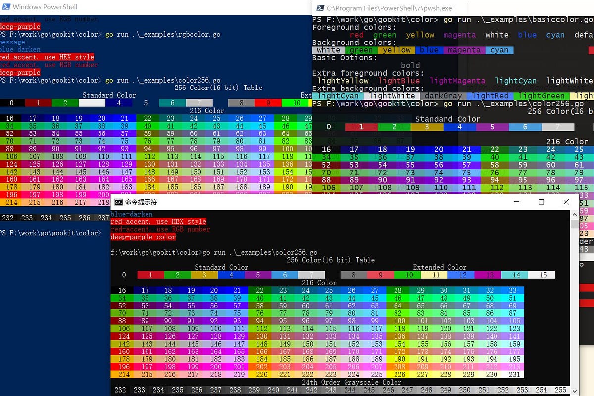 Windows CMD and PowerShell color rendering by golang | by Simon Tony | ITNEXT