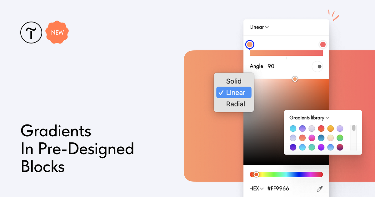 Gradients In Pre-Designed Blocks - Tilda Publishing - Medium