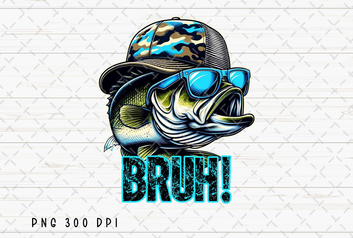 Bass Fish Funny Fishing Bruh Kids PNG | by Teachcraft | Jun, 2024 | Medium