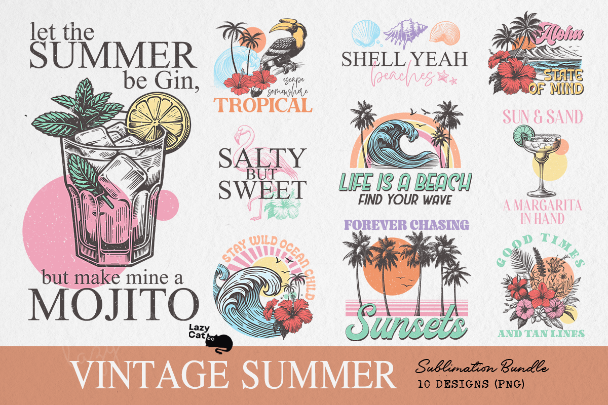 Vintage Summer Beach Sublimation Bundle Free | by Synapsesurfer | Jul ...