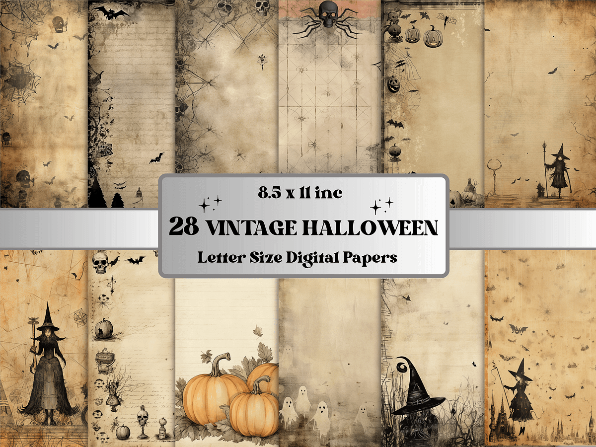 Vintage Creepy Halloween Digital Paper Free | by Eclipseartistry | Aug ...
