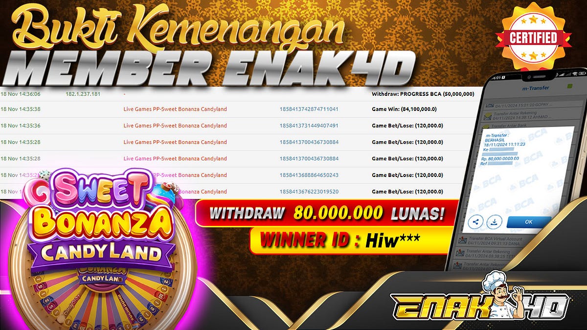 ENAK4D Situs Judi Online Yang Pasti Membayar Semua Kemenangan Member Sampai Lunas! | by Bukti ...