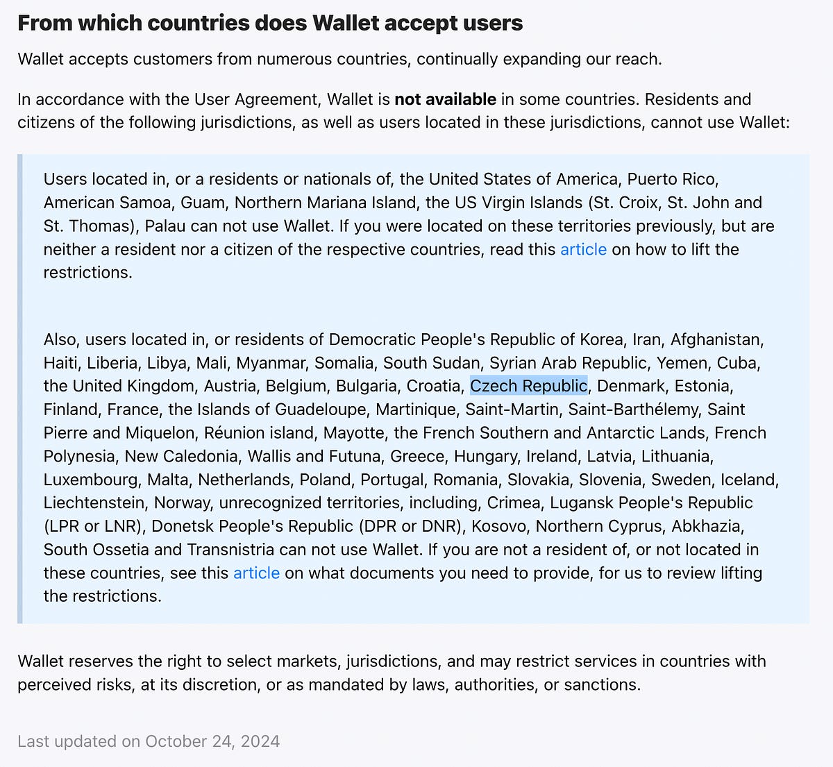 I see that half the world can’t use a Ton wallet. There is no way to ...