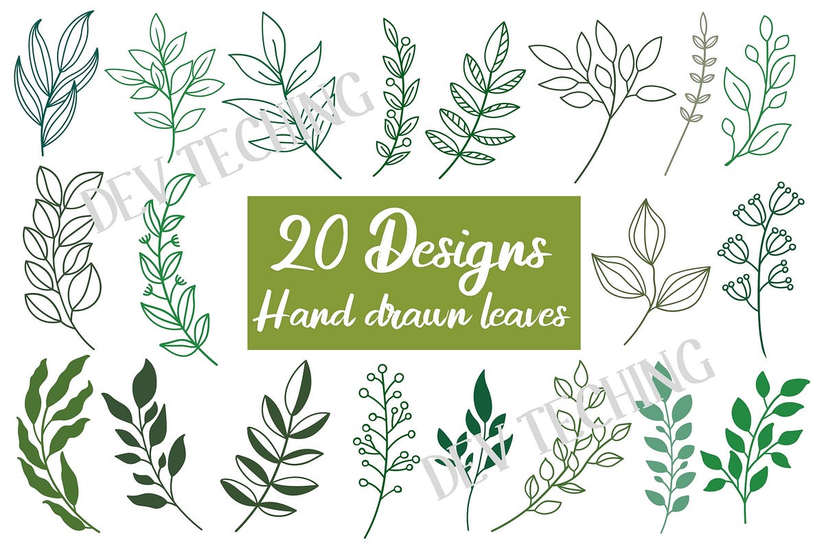 Hand Drawn Leaves Svg Bundle Free Download | by Novanebulae | Apr, 2024 ...
