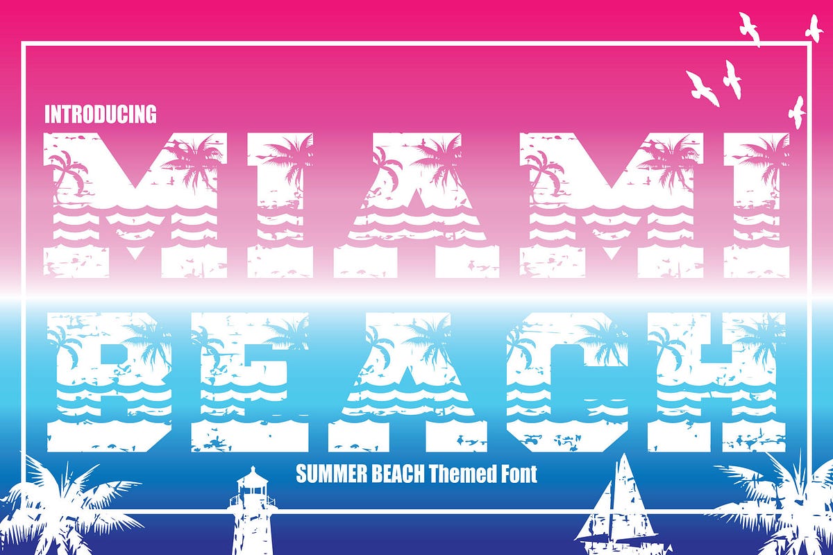 Miami Beach Font - Threedsvgpros - Medium