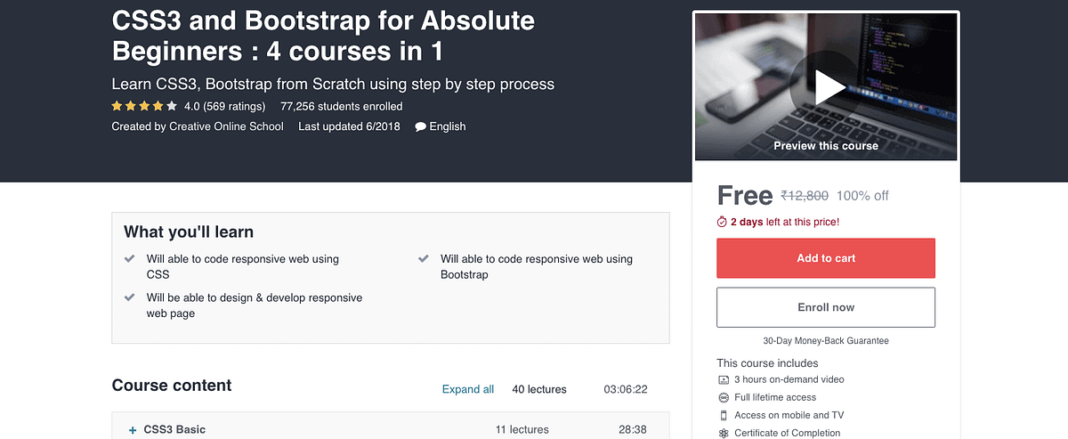 CSS3 and Bootstrap for Absolute Beginners : 4 courses in 1 | Free Course | by FresherCooker.in ...