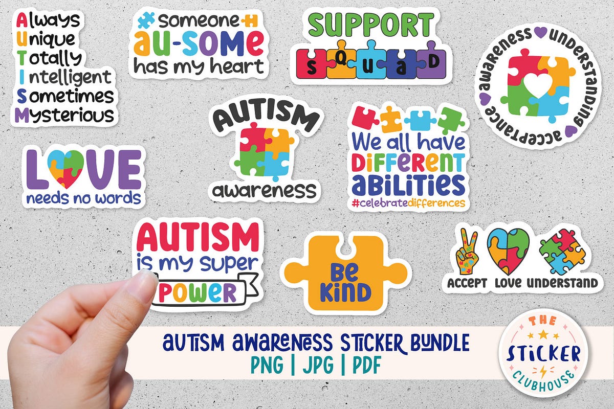 Autism Stickers, Autism Awareness (Unique Print Mock-ups) | by ...