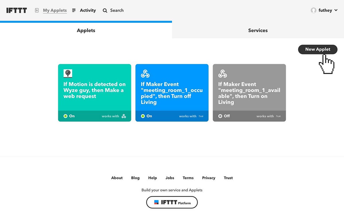 Using IFTTT to trigger a Hardware Action based on Meeting Room Status ...