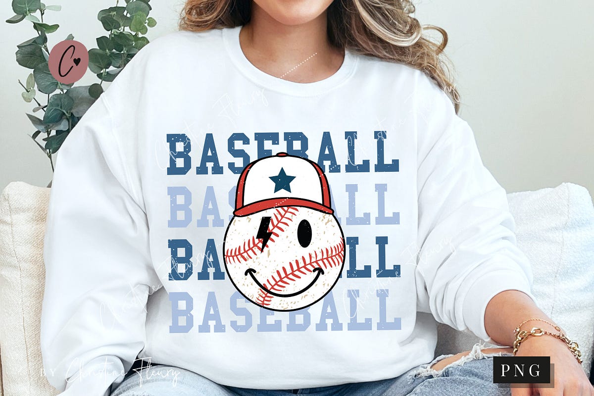 Retro Baseball Smiley PNG, Baseball PNG (T-shirt Designs) | by ...