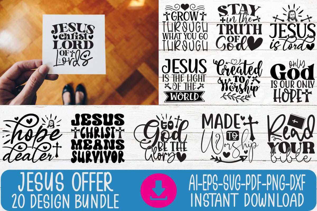 CHRISTIAN JESUS SVG DESIGN BUNDLE Free Download | by Prismpixel | May ...
