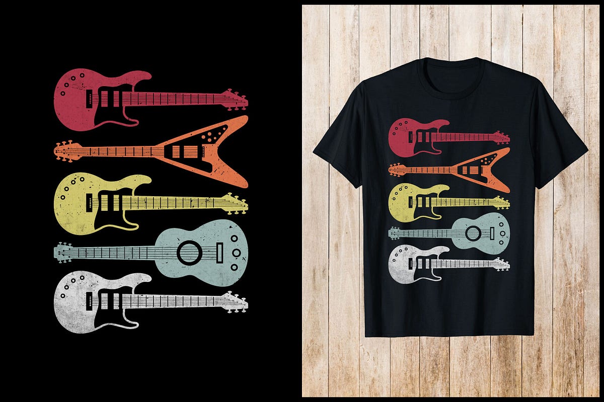 Guitar Retro T-Shirt Design (T-shirt Designs) | by Craftycarla | Apr ...