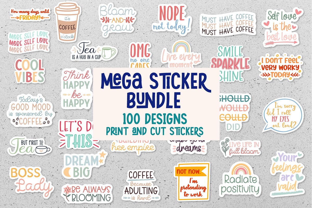 Mega Sticker Bundle, Printable Stickers Free | by Caspianfrost | Aug ...