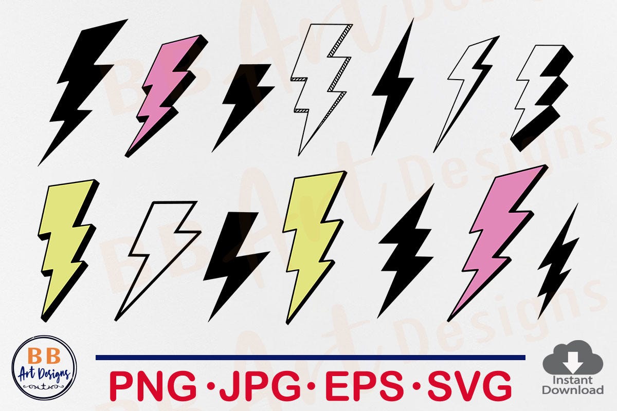 Lightning Bolt SVG Bundle, Flash Thunder Free | by Eternalessence | Aug ...
