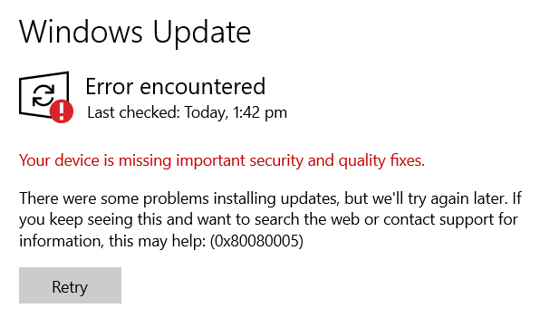 How to FixWindows Error Code 0x80080005 - Kris Van - Medium