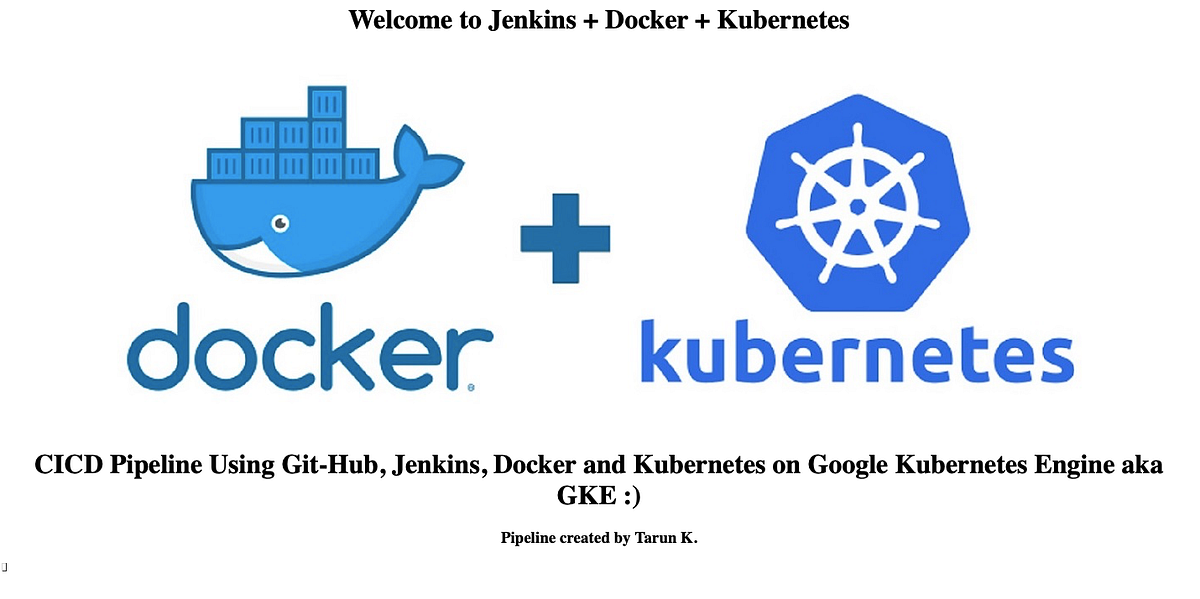 Jenkins Docker Kubernetes Gke Project By Tarun Kumar Medium