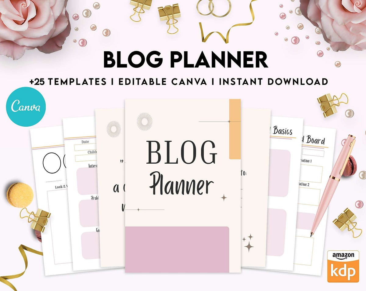 Blog Planner, Planner for blogger, social media Planner, content ...