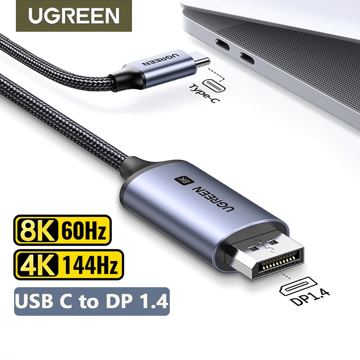 Best Deals! UGREEN USB C to 8K Displayport 1.4 for Macbook Pro iPad ...