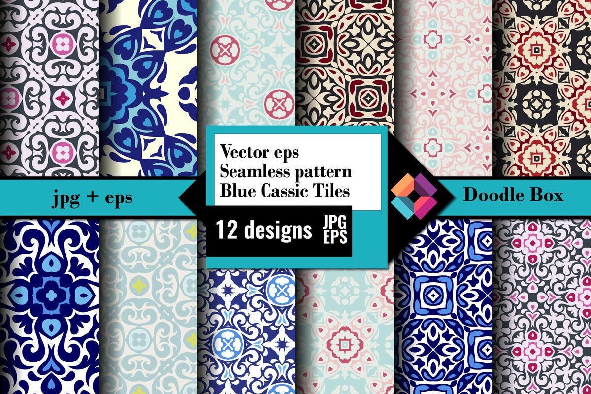 Vector Seamless Pattern Classic Tile - Vectorverve - Medium