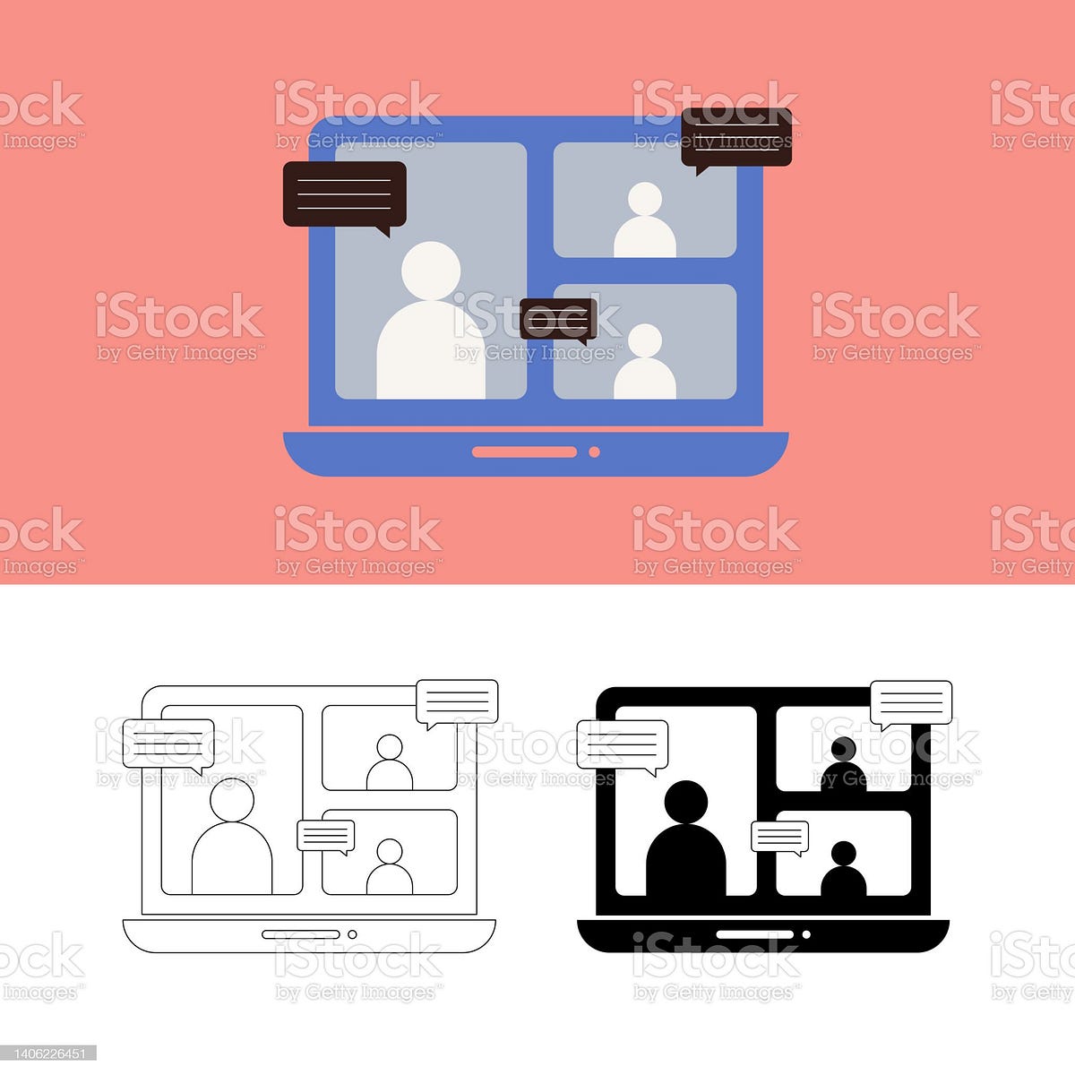 Zoom Meeting Icon (Online Meeting) stock illustration - gribiradam - Medium