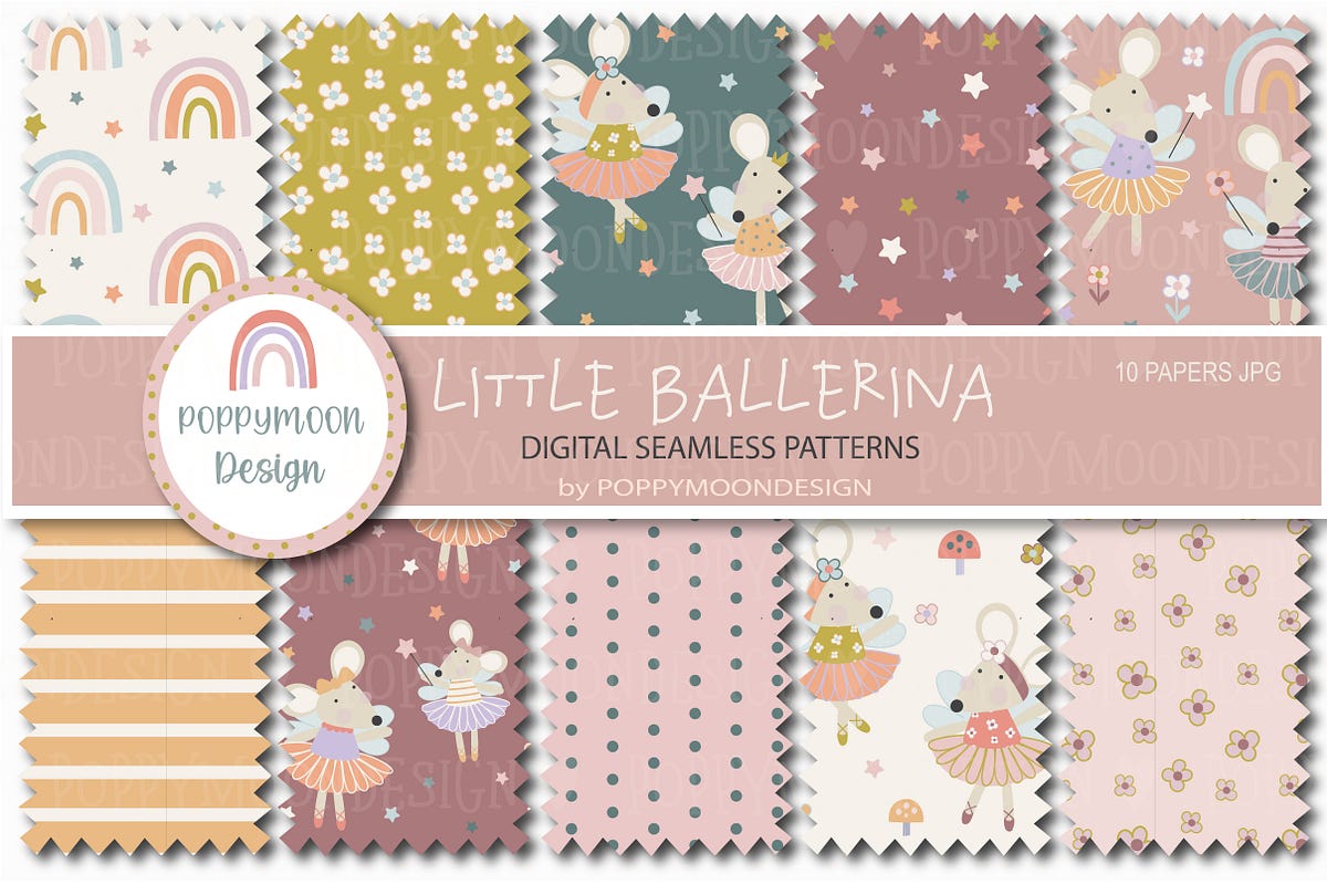 Adorable Ballerina Mice Seamless Papers Free | by Blazebloom | Medium