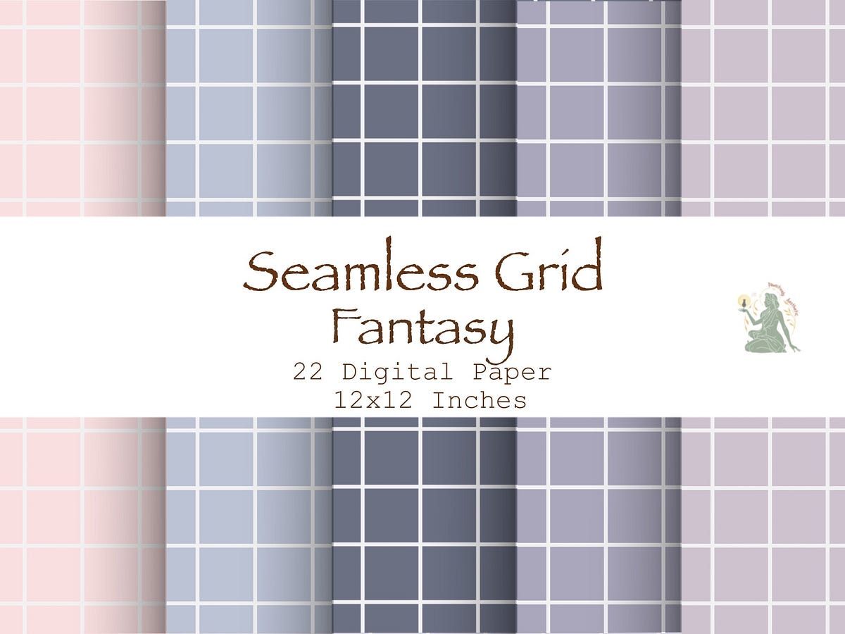 Seamless Grid Line Digital Paper - Prismpalette - Medium