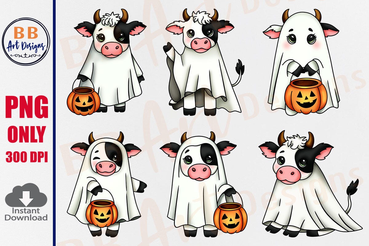 Cow Ghost PNG Halloween Ghost Cows Cute Free | by Epicureanaesthetics ...