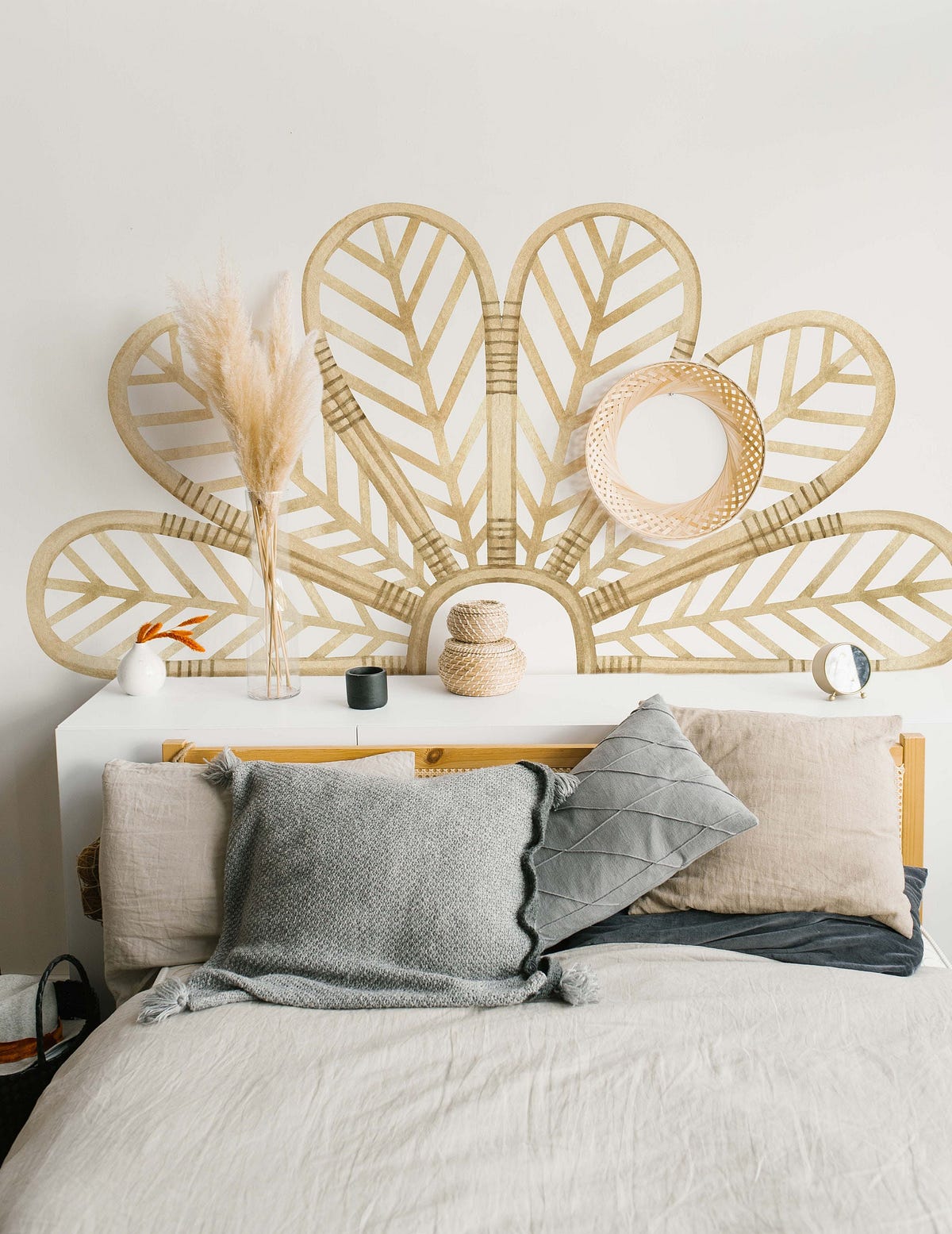 Bohemian Bed Arch Wall Decal — Removable Peel & Stick Headboard Sticker ...
