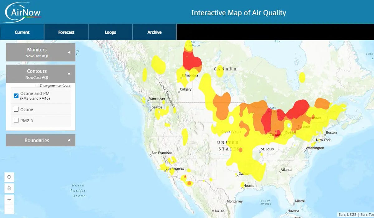 Michigan Air Quality Advisory — Canadian Wildfire Smoke Warnings ...