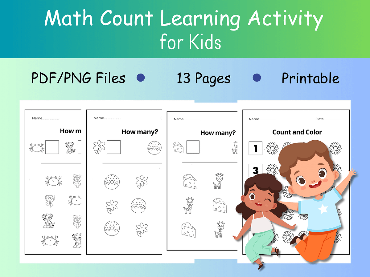 Math Count Learning Activity for Kids Free Download | by Neonnomad ...