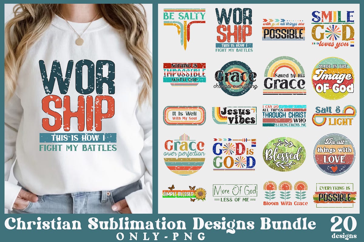 Christian Sublimation Designs Bundle - Vectorval - Medium