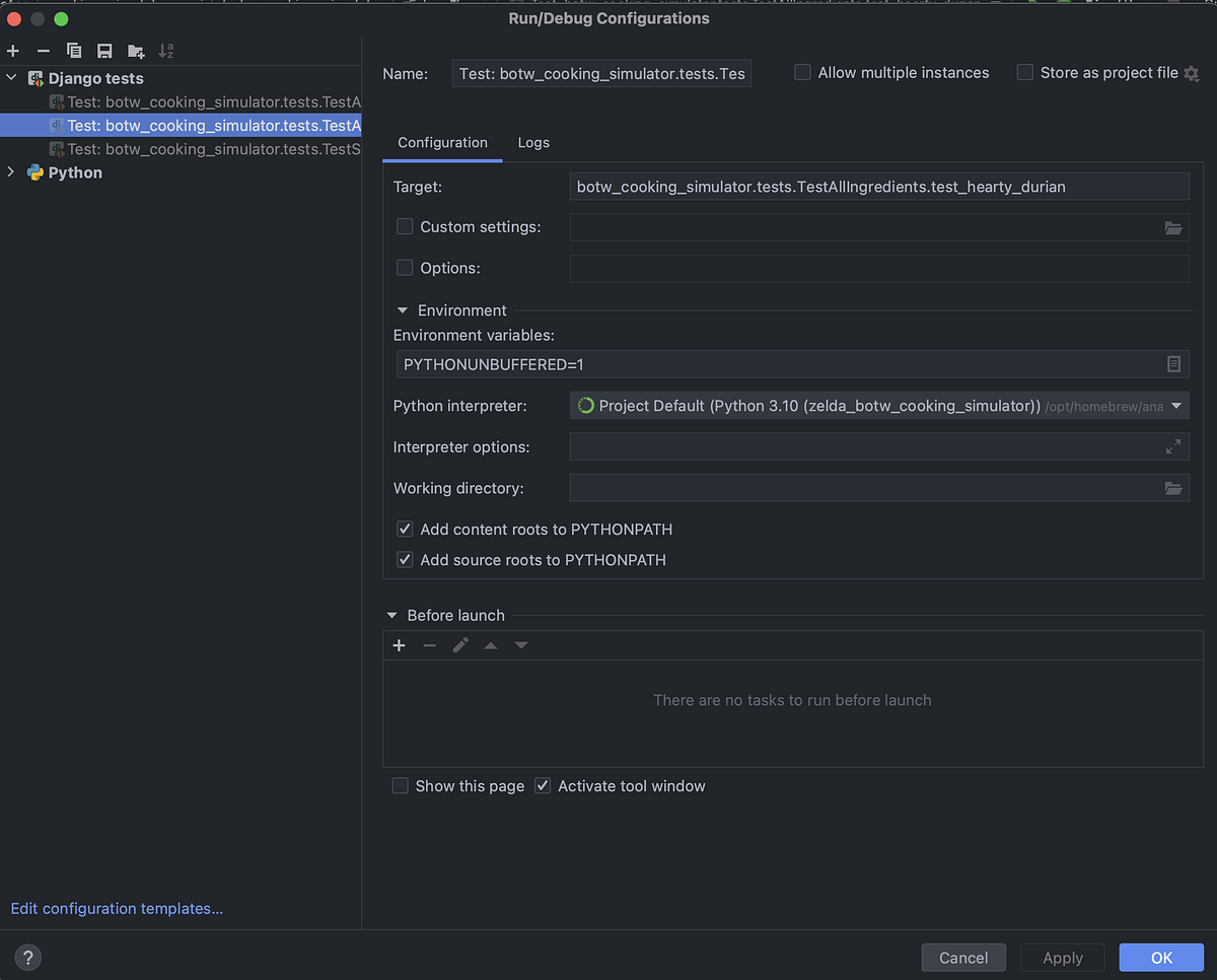 Configuring Django Testing in PyCharm | by Ted James | Medium