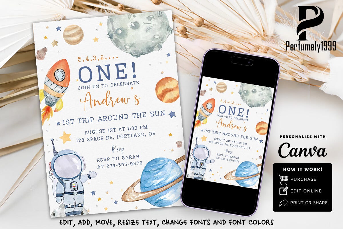 Space Birthday Invitation Canva Template | by Andytest | Jun, 2024 | Medium