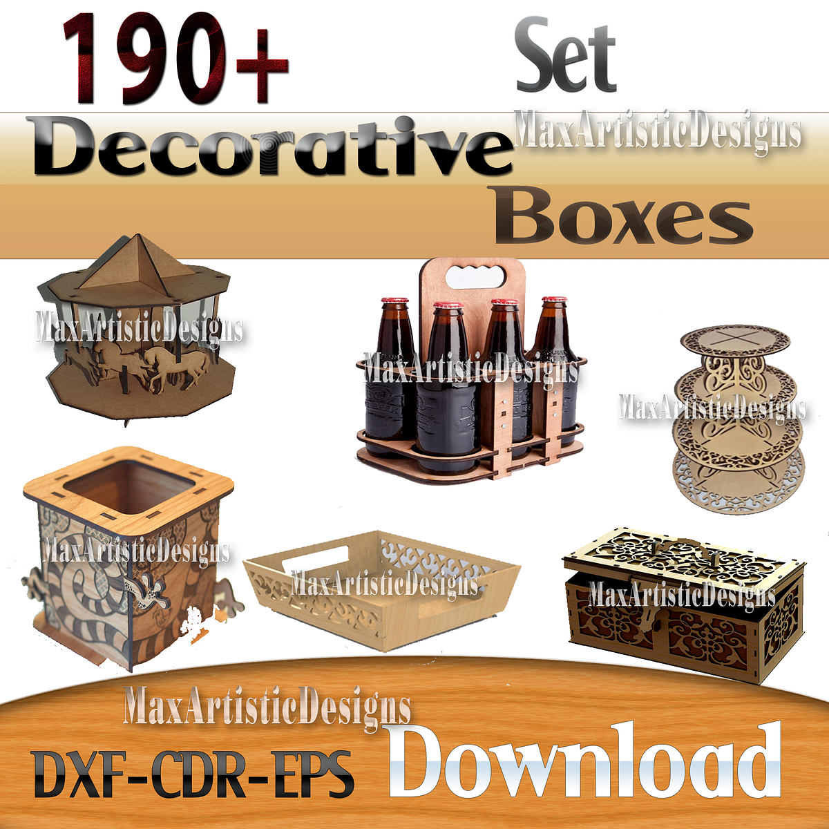 180+ ornamental boxes pantograph laser cut vectors in dxf and cdr files ...