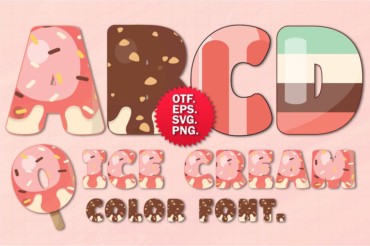 Ice Cream Font | by Chloecipher | Jul, 2024 | Medium