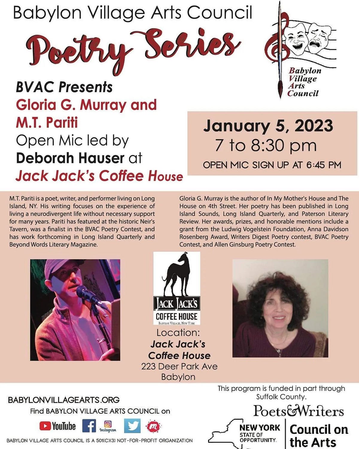 Feature Poetry Performance. Jack Jack’s in Babylon, NY 1.5.23 | by M.T ...