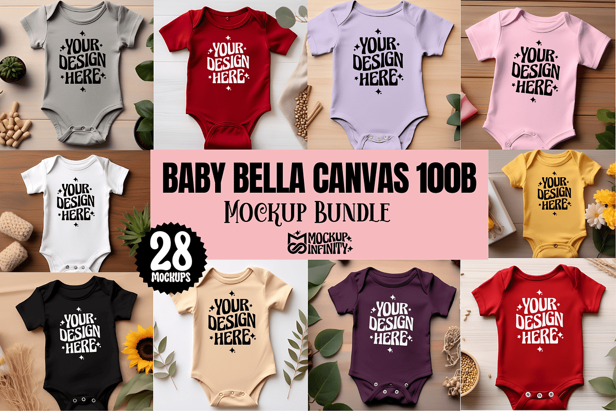 Bella Canvas 100B Baby Mockup Bundle (Creative Product Mockup Templates ...