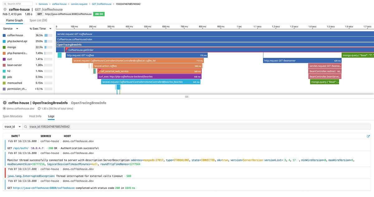 Datadog APM tracing and logging. Recently, I have set up my micro… | by Jackie | Medium