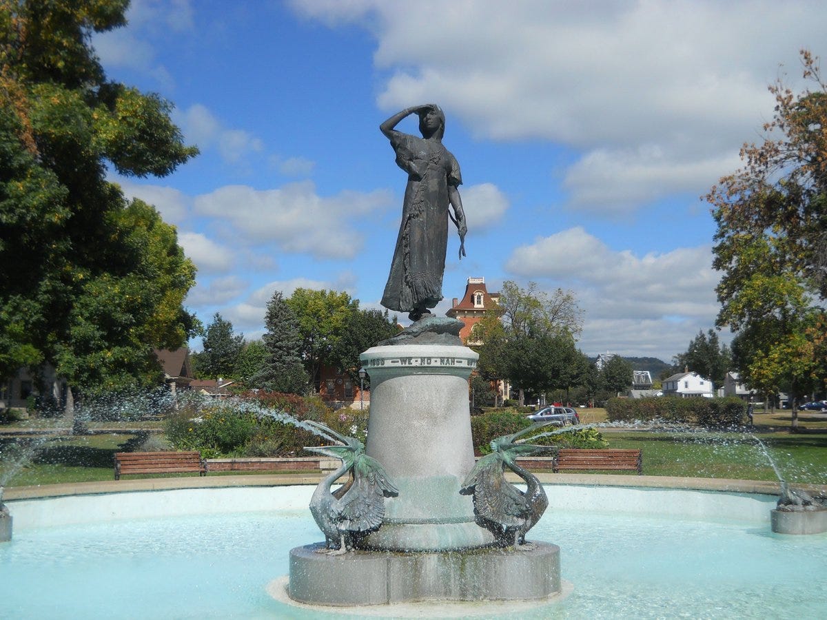 The Princess Wenonah Statue. Once upon a time there was a princess ...
