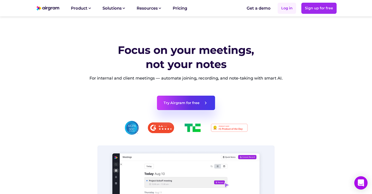Airgram — Automate joining, recording, and note-taking with smart AI ...