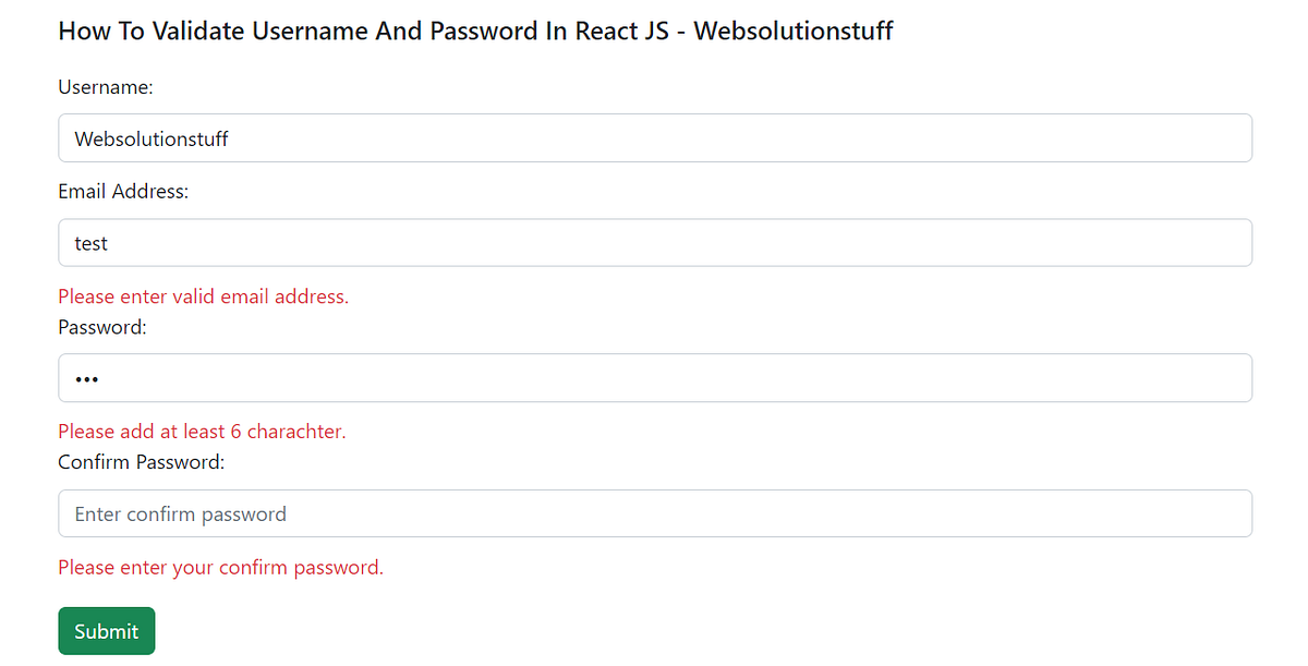 How To Validate Username And Password In React JS | Medium