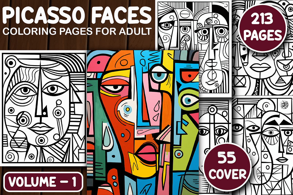 213 Picasso Faces Coloring Pages V — 1 Free | by Pixelpenny | Jul, 2024 ...