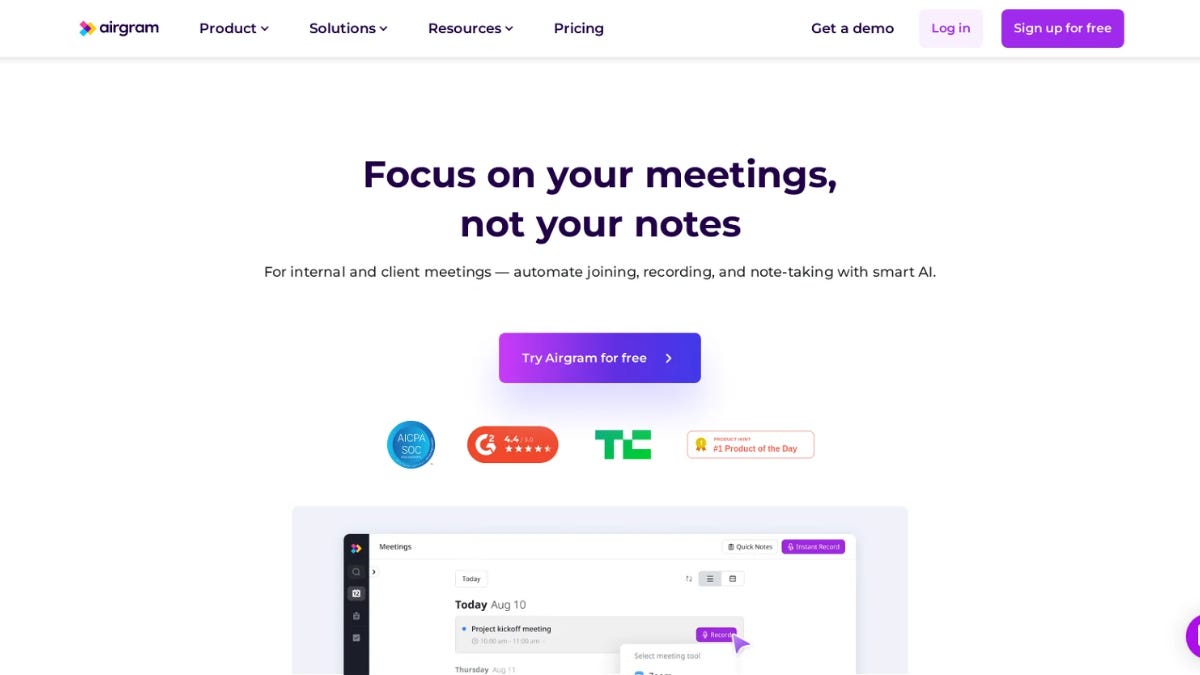 Airgram | AI Assistant for Automated Meeting Notes & Summary | Medium