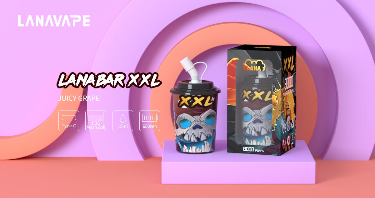 The taste of LANABAR XXL peach grape is very unique - lanavape.com - Medium