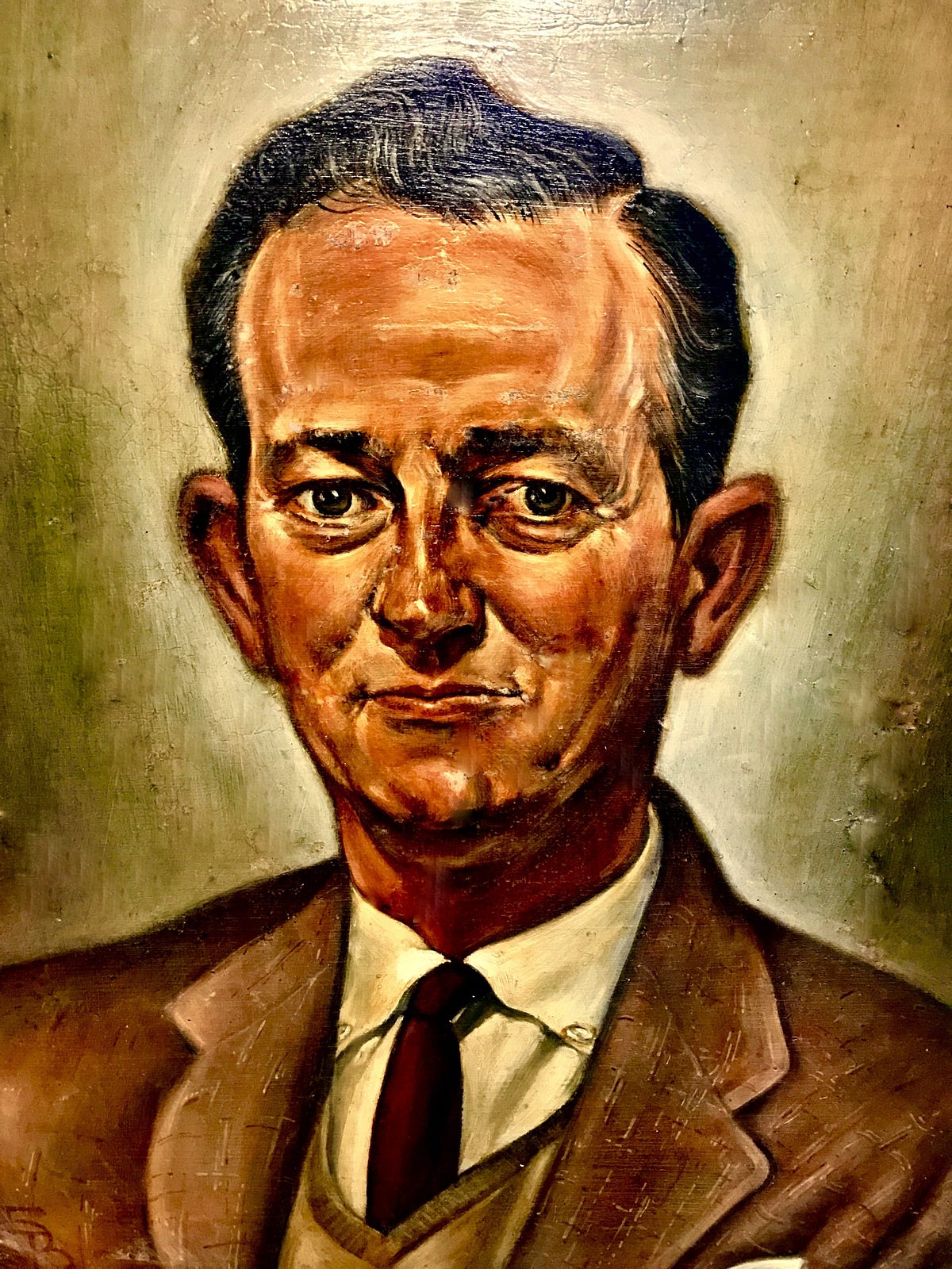 A Respectable man’s Picture. An old oil painting of a sharp looking ...