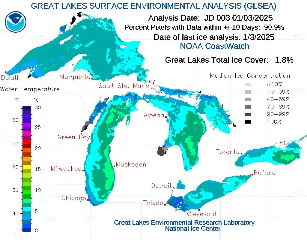 Frigid Arctic Air Sparks Accelerated Great Lakes Ice Formation Across ...