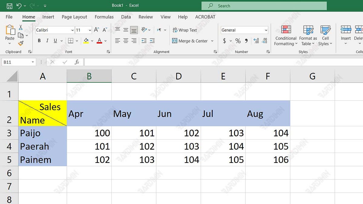 Create Diagonal Lines in Cells in Microsoft Excel - Bardimin.com - Medium