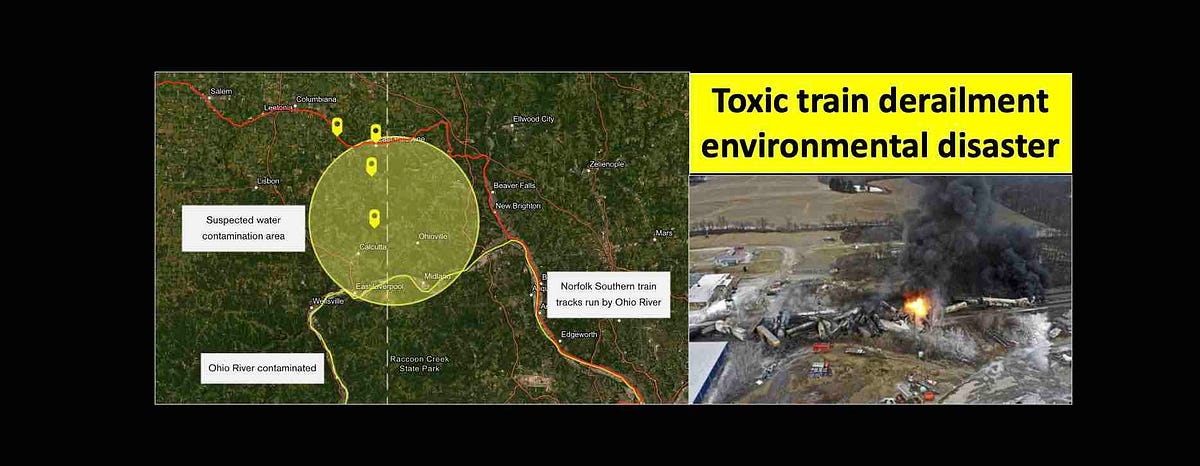 Mapping environmental disaster from Ohio toxic train derailment | by ...