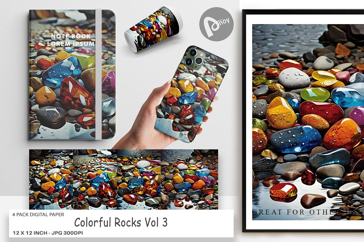 Digital Paper Colorful Rocks | by Echorhapsody | Jul, 2024 | Medium